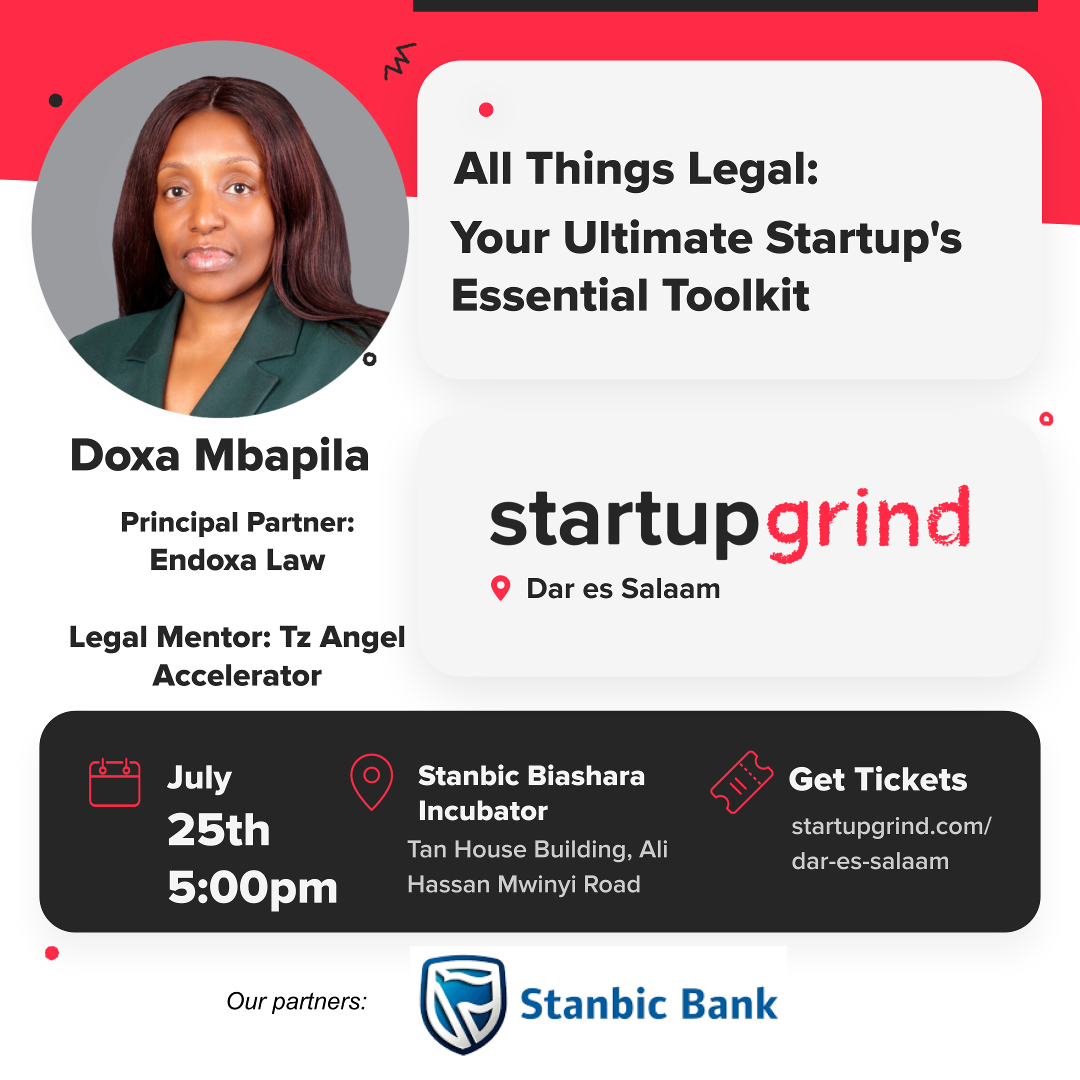 See Startup Grind Hosts Doxa Mbapila at Startup Grind Dar es Salaam